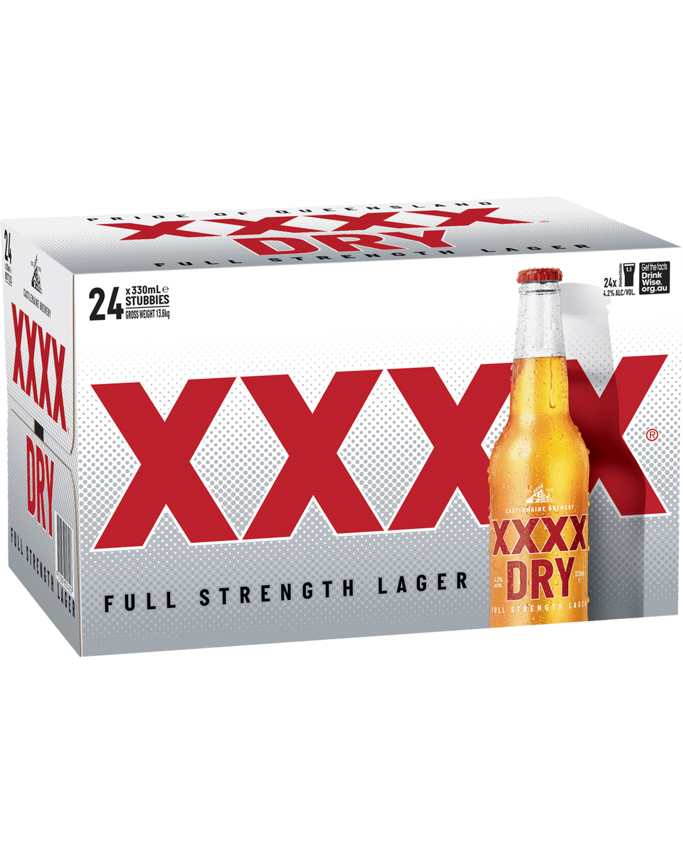 XXXX Dry 4.2% 330mL-Bottle – Auzi Liquor